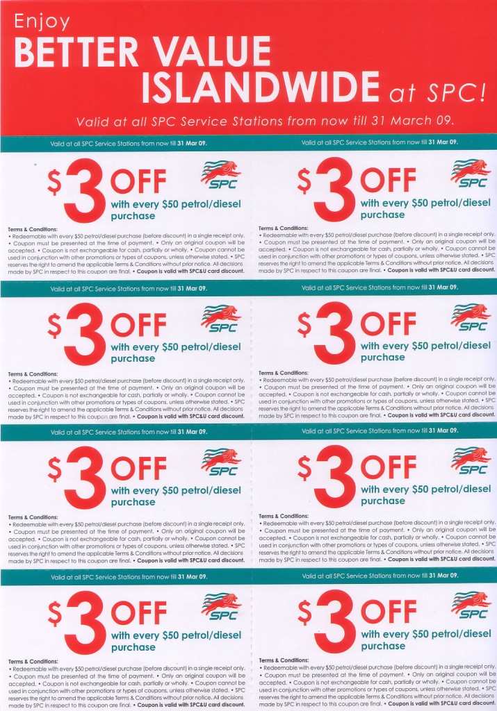 $3 Off Coupon @ SPC Petrol Station | Great Deals Singapore