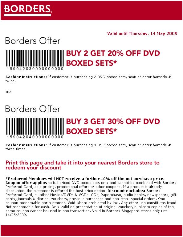 Borders May Coupons & Promotions | Great Deals Singapore