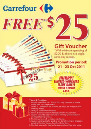 Carrefour Free $25 Voucher Giveaway | Great Deals Singapore