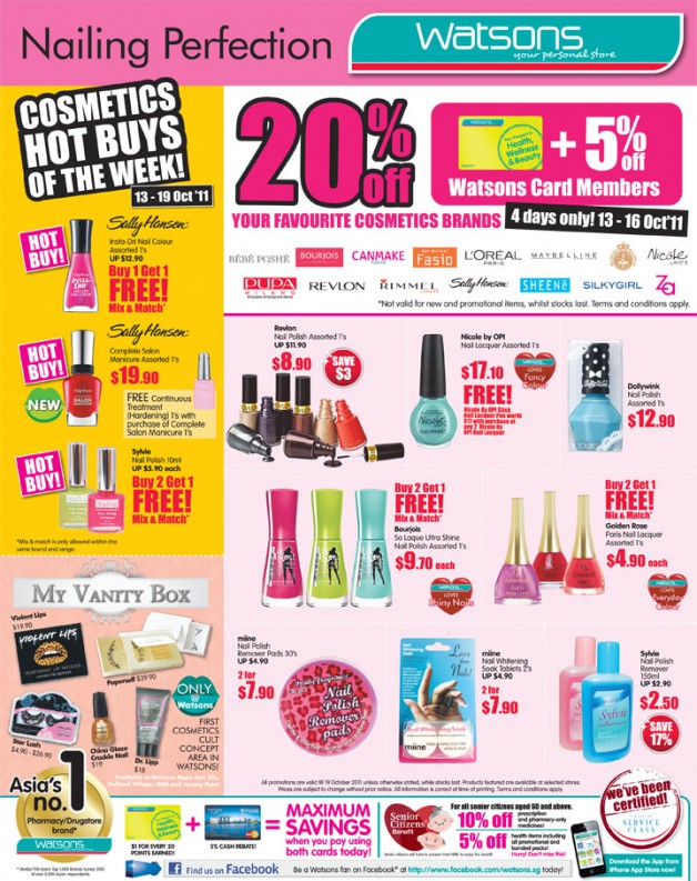 Watsons 20% Off Beauty Brands | Great Deals Singapore