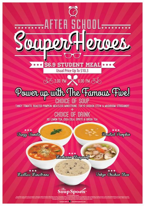 Soup Spoon After School $6.90 Super Heroes Student Meal Promotion ...