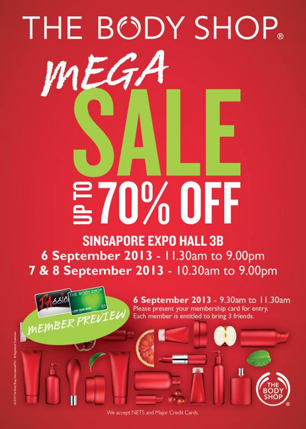 The Body Shop Mega Sale 2013 @ Singapore Expo, Up to 70% Off Items ...