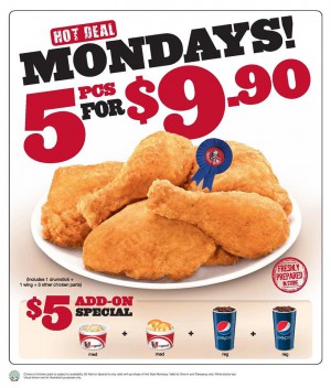 KFC Hot Deal Mondays: 5 Piece Chicken For $9.90 Only | Great Deals ...