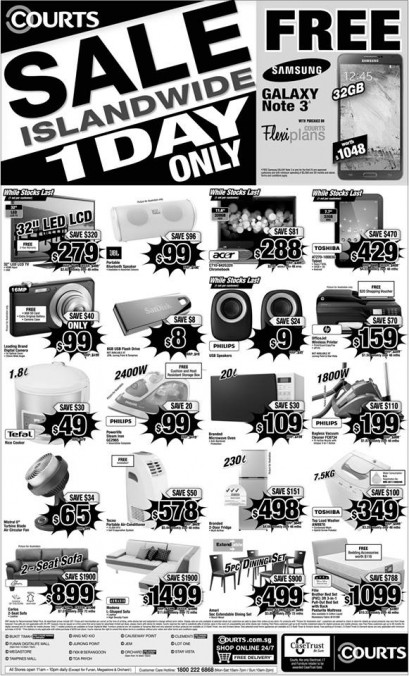 Courts Islandwide One Day Sale, Available At All Outlets | Great Deals ...