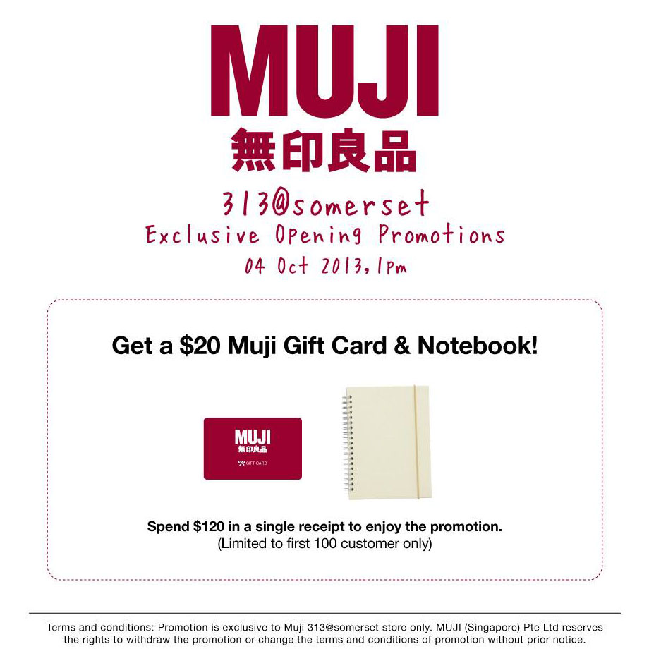 Muji 313@Somerset Opening Sale, First 70 Customers Get $20 Voucher ...