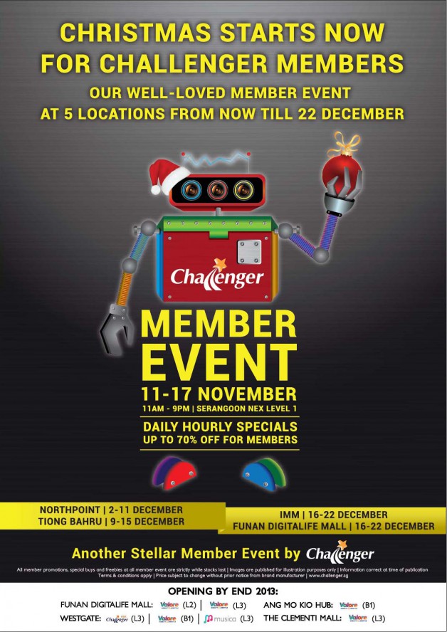 Challenger "Christmas Starts Now" Member Event @ Serangoon NEX, Hourly ...