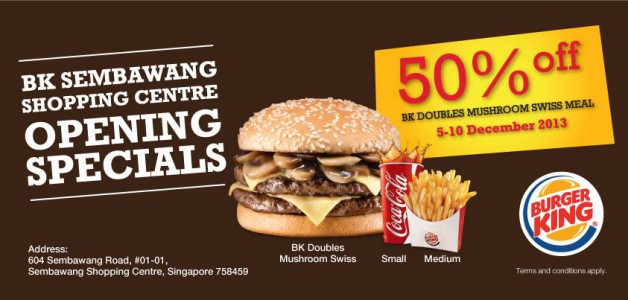 Burger King New Outlet @ Sembawang Shopping Centre: 50% Off BK Doubles ...