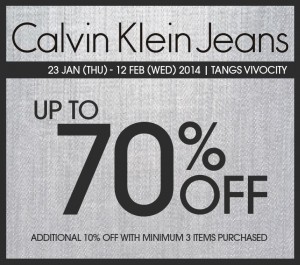 Calvin Klein (CK) Jeans Up To 70% Discounts @ TANGS Vivocity Outlet ...