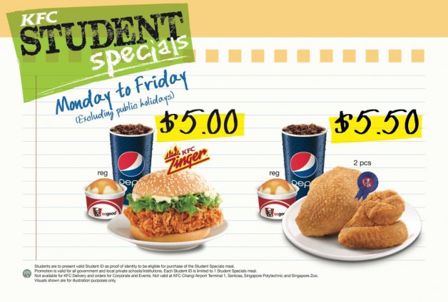 KFC Student Weekday Specials Meals From $5 Only January 2014 Promotion ...