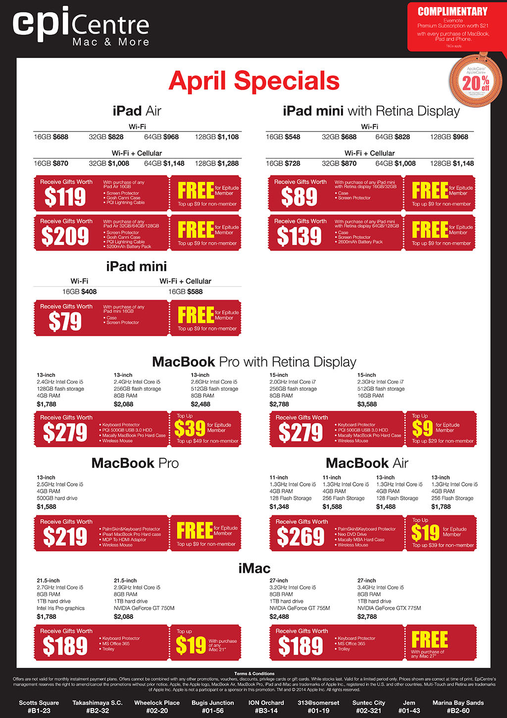 EpiCentre April Specials On Apple Products, Freebies For Epitude ...