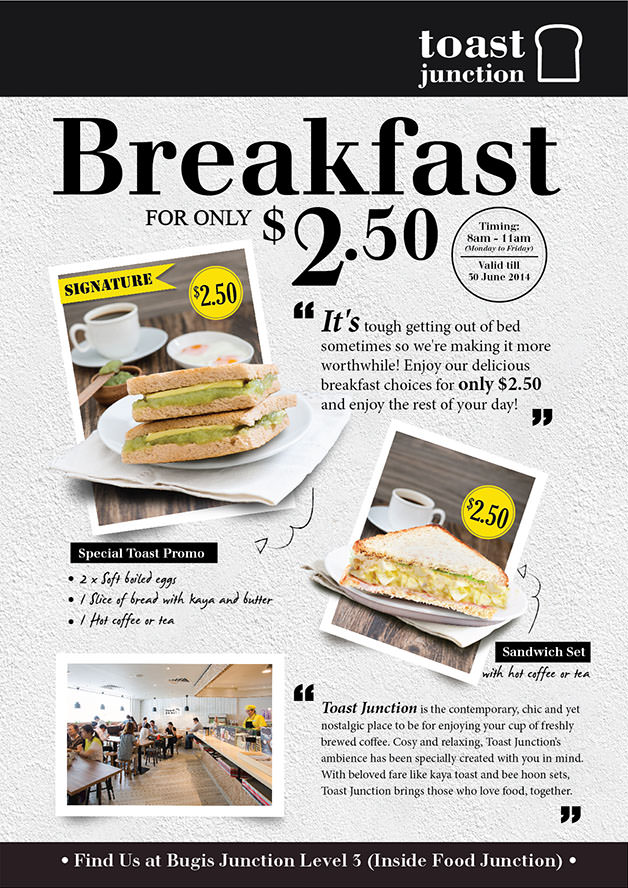 Toast Junction @ Bugis Offers $2.50 Breakfast Set To Kickstart Your ...
