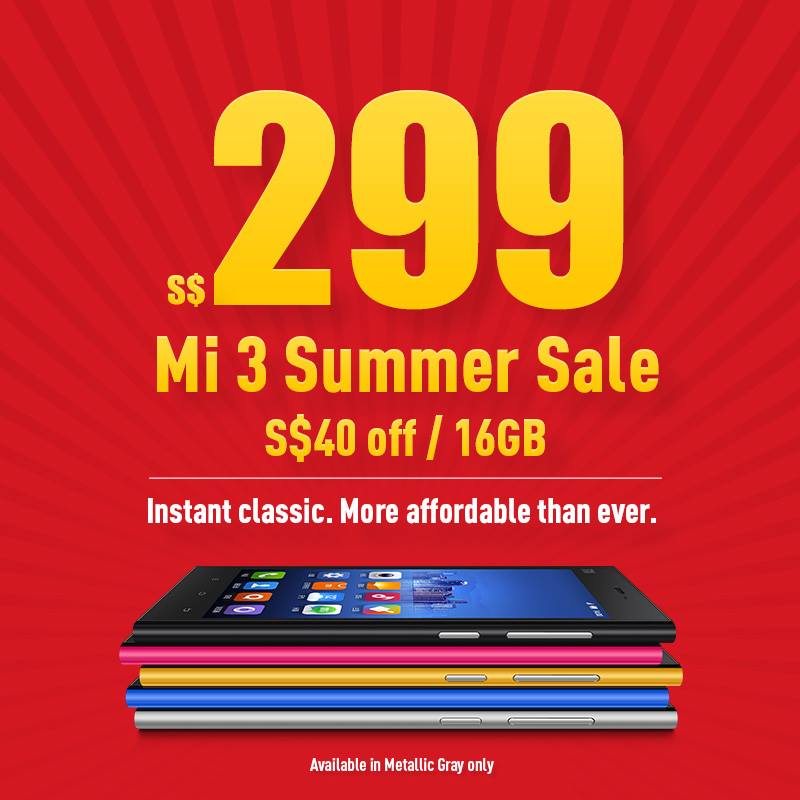 Xiaomi Singapore Further Price Cut On Mi 3, Now Only $299 | Great Deals ...