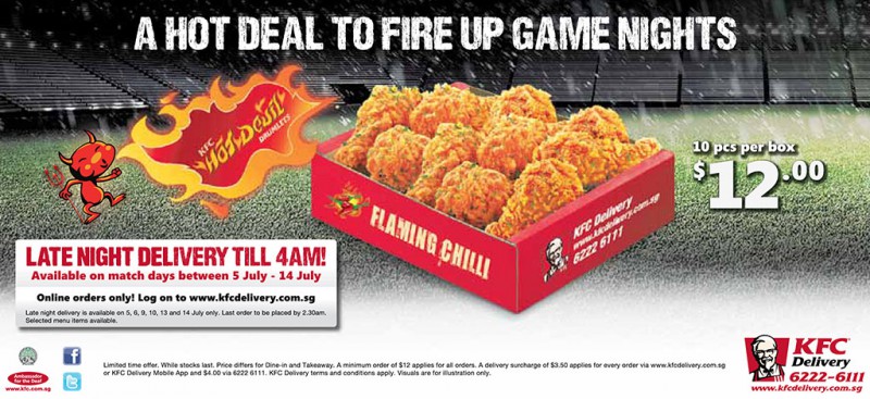 $12 For 10 Piece KFC Hot Devil Wings On World Cup Match Days | Great ...