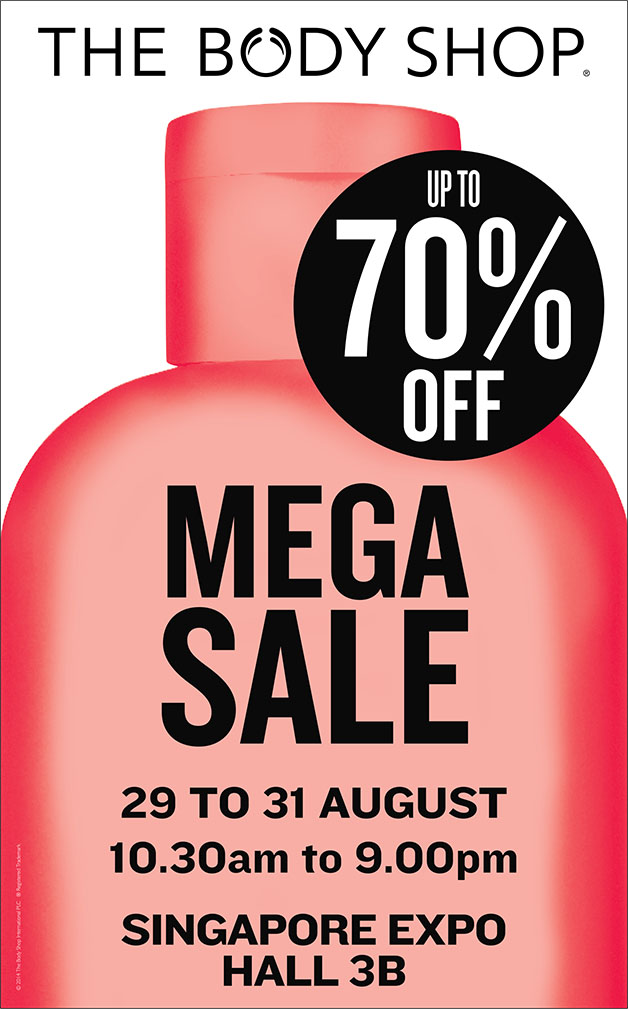 The Body Shop Mega Sale Offers Up To 70% Off @ Singapore Expo | Great ...