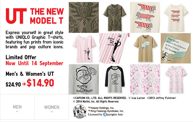 Uniqlo UT Graphic Tees Weekend Limited Offer @ $14.90 Each | Great ...