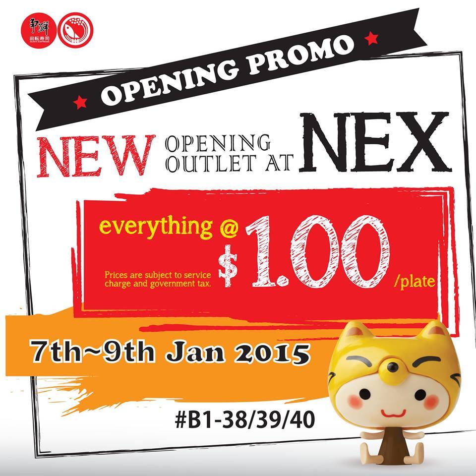 Sushi Express opens at Serangoon Nex with $1.00 per plate offer in New ...