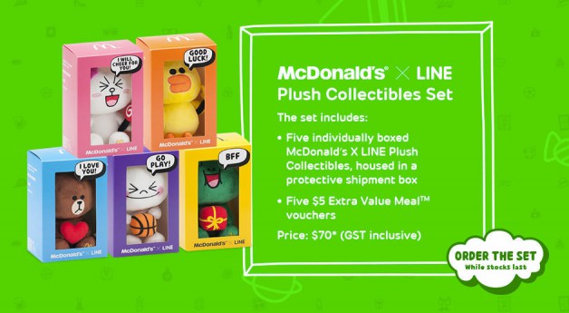 McDonald's LINE Plush Collectibles Set is now available for purchase ...