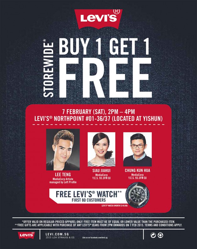 Levi's Buy-1-Get-1-Free promotion event happening at Northpoint this ...