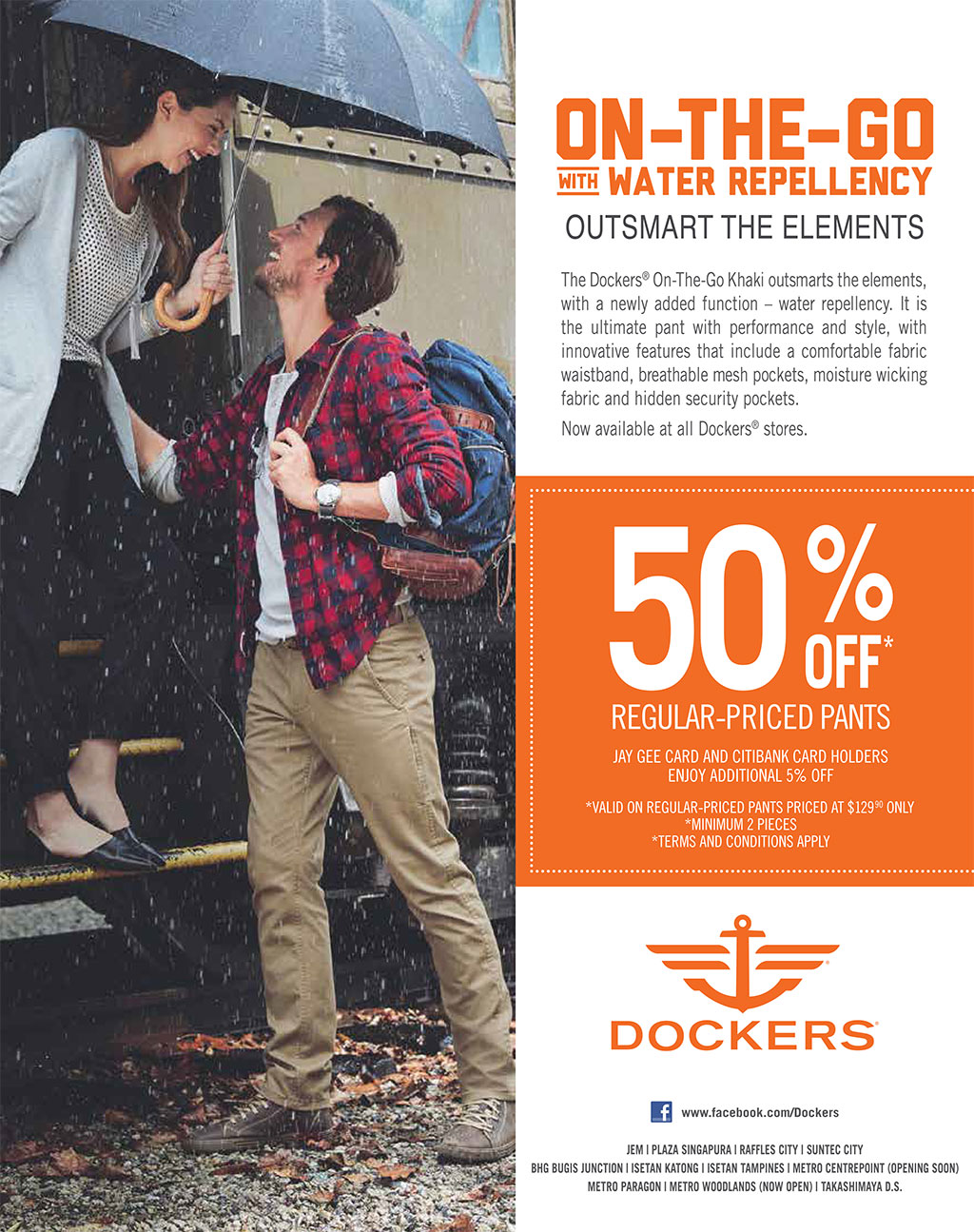 Dockers Khaki Pants now waterproof, 50% off when you buy 2 pieces ...