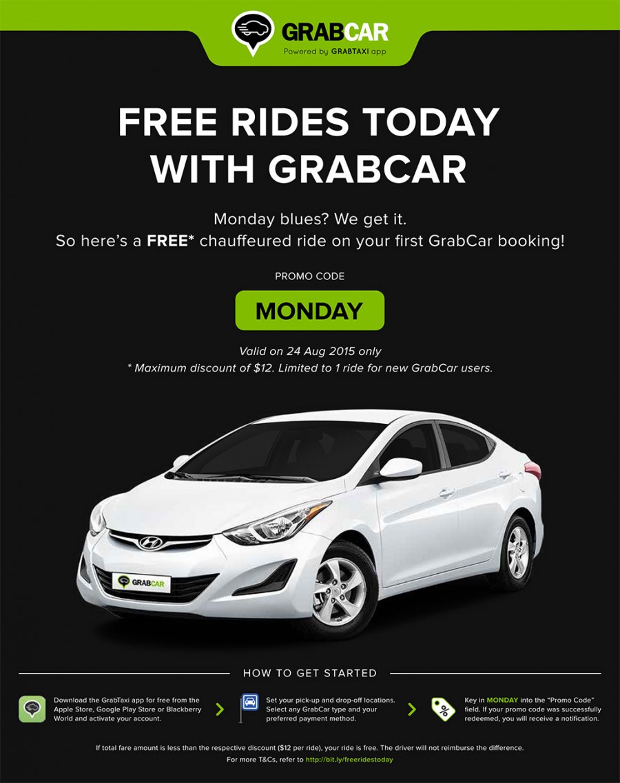 Free rides today on GrabCar with promo code from GrabTaxi app | Great ...