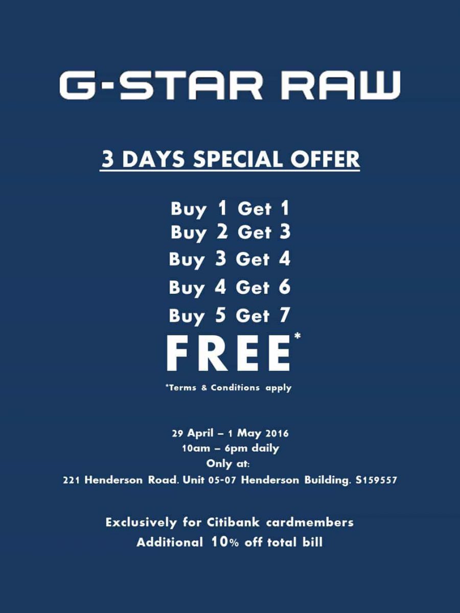 G-Star RAW officially launches 1-for-1 Special Offer this weekend ...