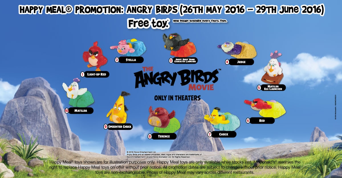 Start collecting McDonald's Happy Meal Angry Birds Toys available now ...