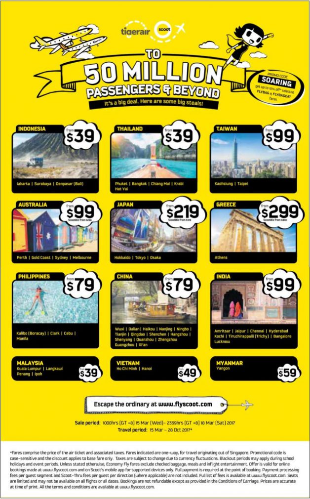 Enjoy 10% off Scoot flights from $39 all-in because 50 million ...