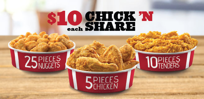 KFC Special Deals for $10! Choose from 5pc Chicken, 10pc Tenders or ...