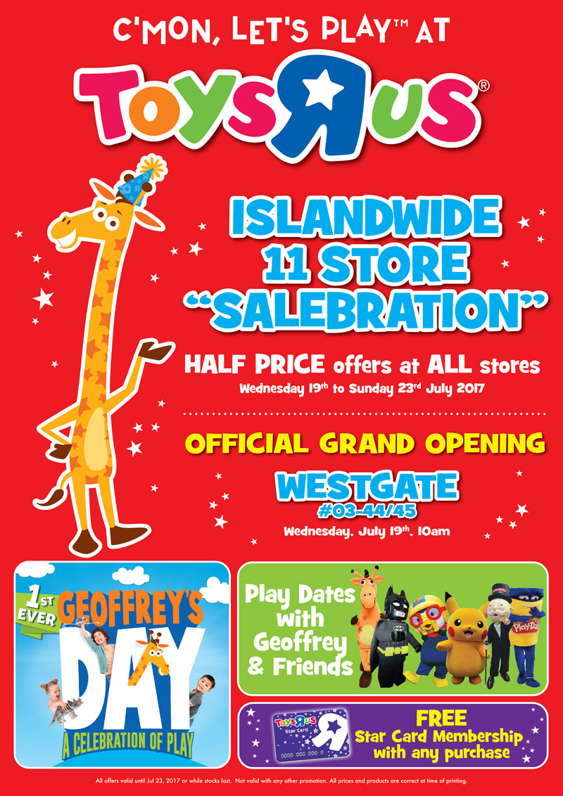 Toys "R" Us launches Islandwide 11 Store Salebration! Dozens of half ...