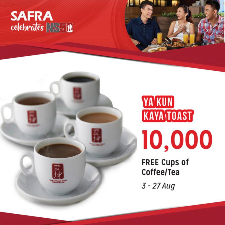 10,000 Free Cups of Ya Kun Coffee/Tea for SAFRA members this month of ...