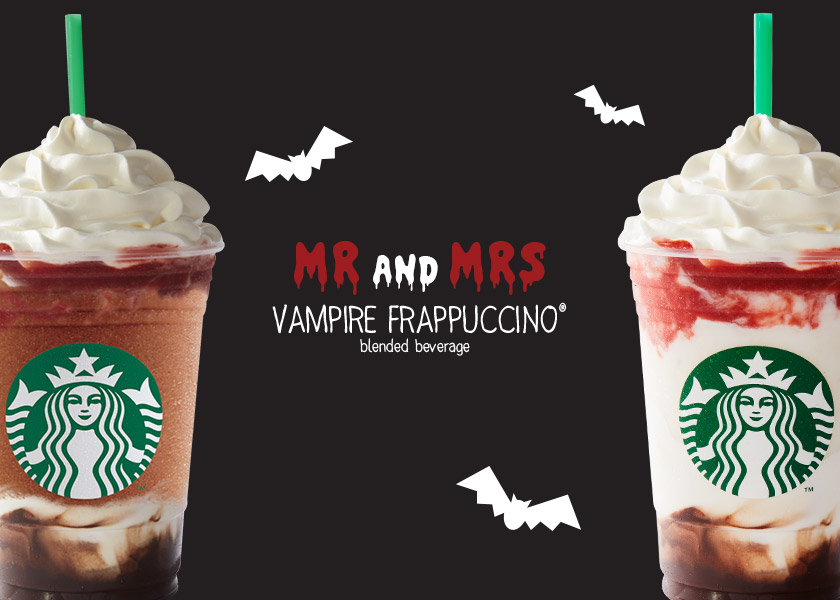 Starbucks introduces Mr & Mrs Vampire Frappuccino because #Halloween ...