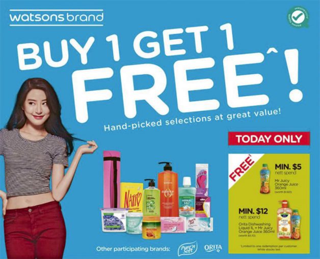 Watsons offer 1-for-1 specials on over 280+ items storewide & online ...