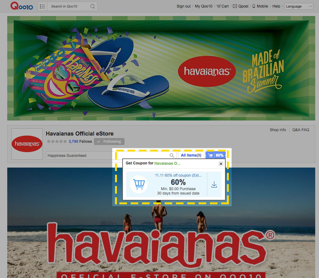 Official Havaianas store launches on Qoo10, offers 60% off all flip ...