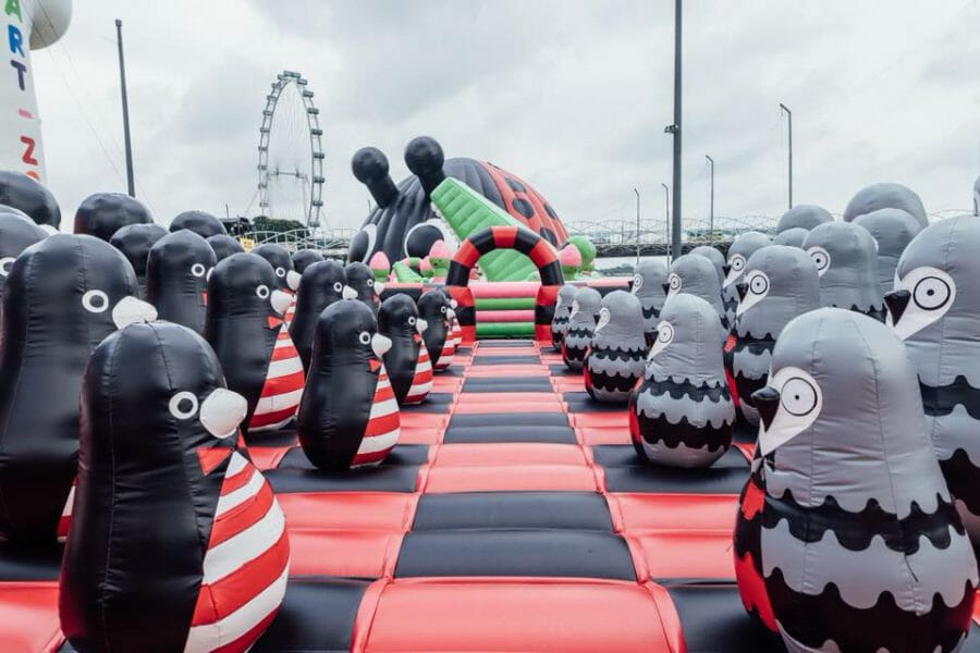 Check out this crazy fun Art-Zoo Inflatable Park occupying the Marina ...