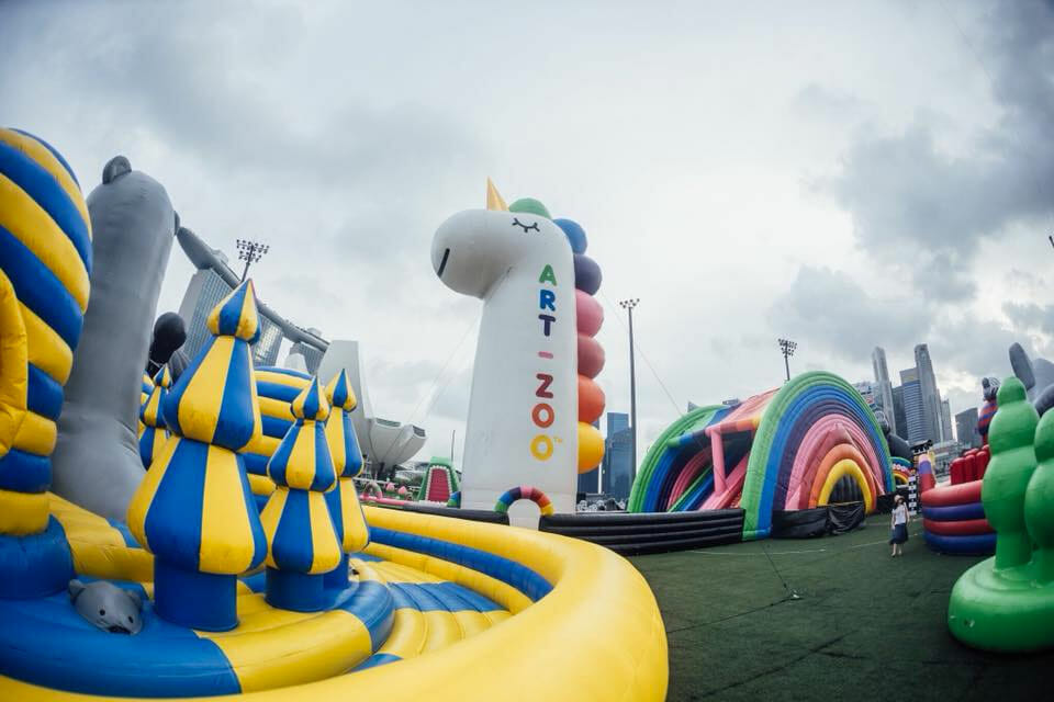 Check out this crazy fun Art-Zoo Inflatable Park occupying the Marina ...