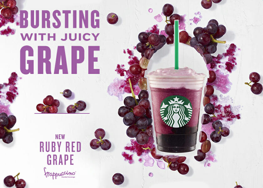 Starbucks introduces two new fruity Frappuccinos - Ruby Red Grape and ...