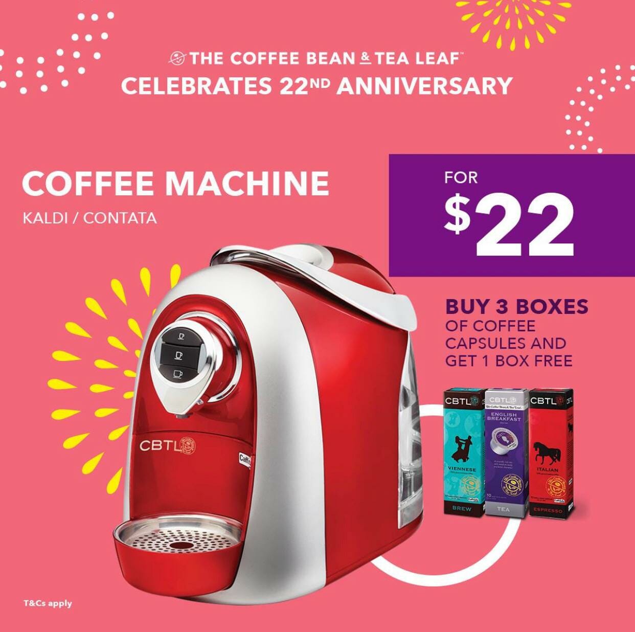 Coffee Bean 22nd Anniversary Crazy Deal: CBTL Coffee Machine for only ...