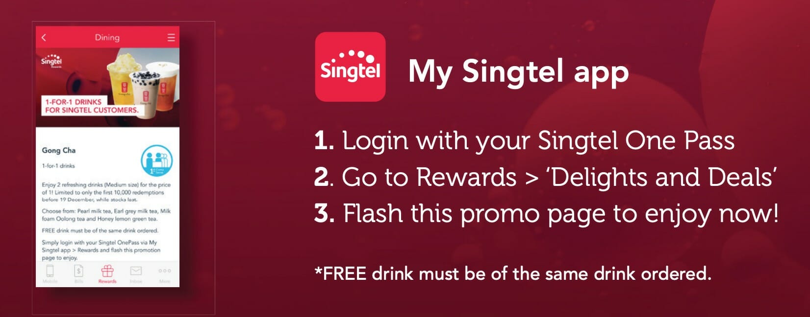 Singtel customer? Enjoy 1-for-1 on drinks at Gong Cha outlets from now ...