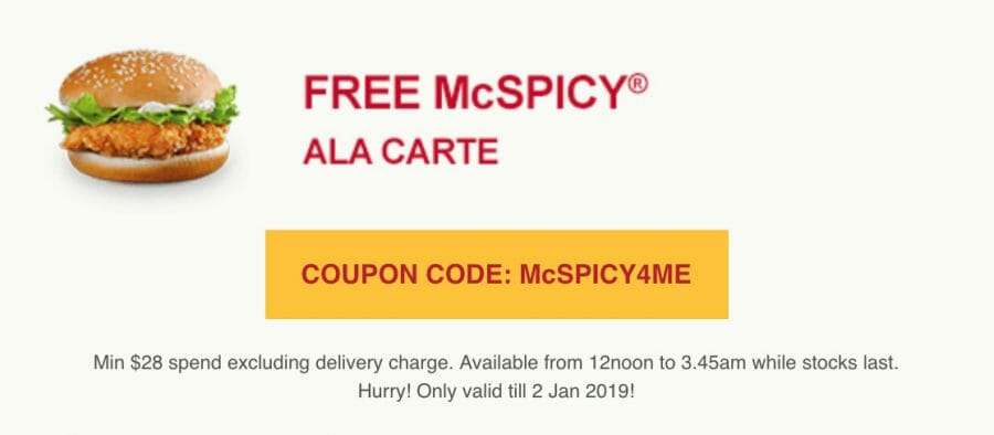 New McDelivery Coupon/Promo Codes to redeem free McSpicy, McNuggets ...