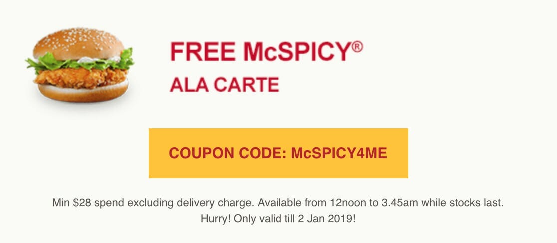 New McDelivery Coupon/Promo Codes to redeem free McSpicy, McNuggets ...