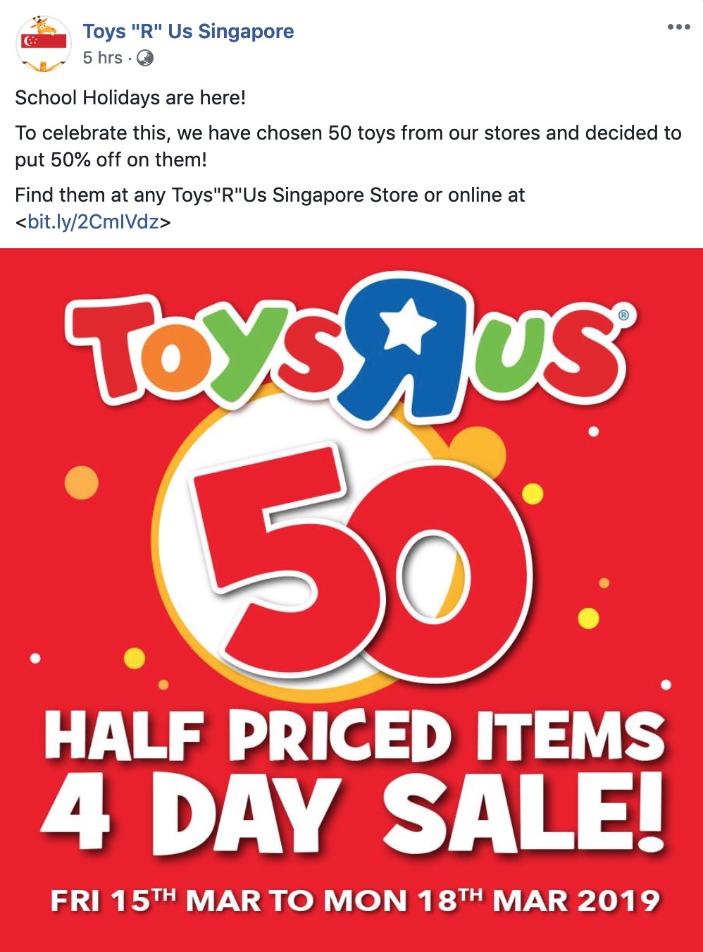 Toys "R" Us offers half price on 50 toys till Mar 18 including NERF ...