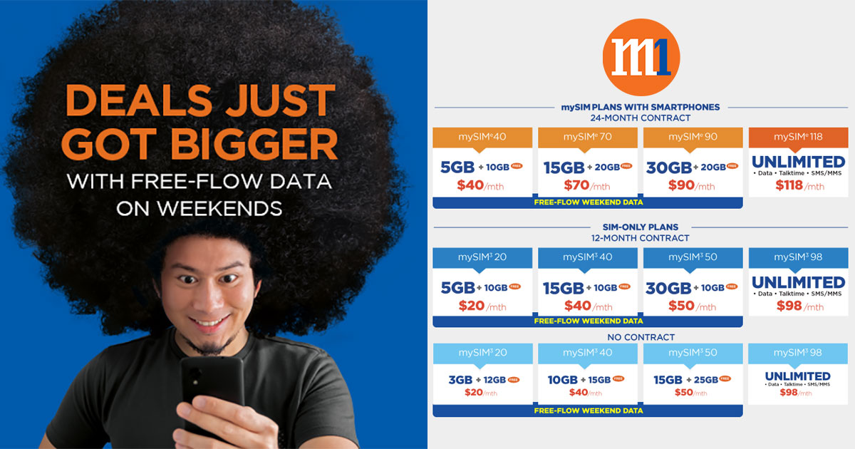 M1 now offers Unlimited Free-Flow Weekend Data for all MySIM plans ...