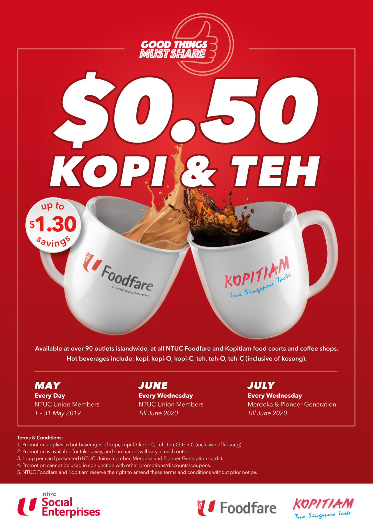 Here's how to enjoy $0.50 Coffee/Tea and Economy Rice from $1.50 at ...