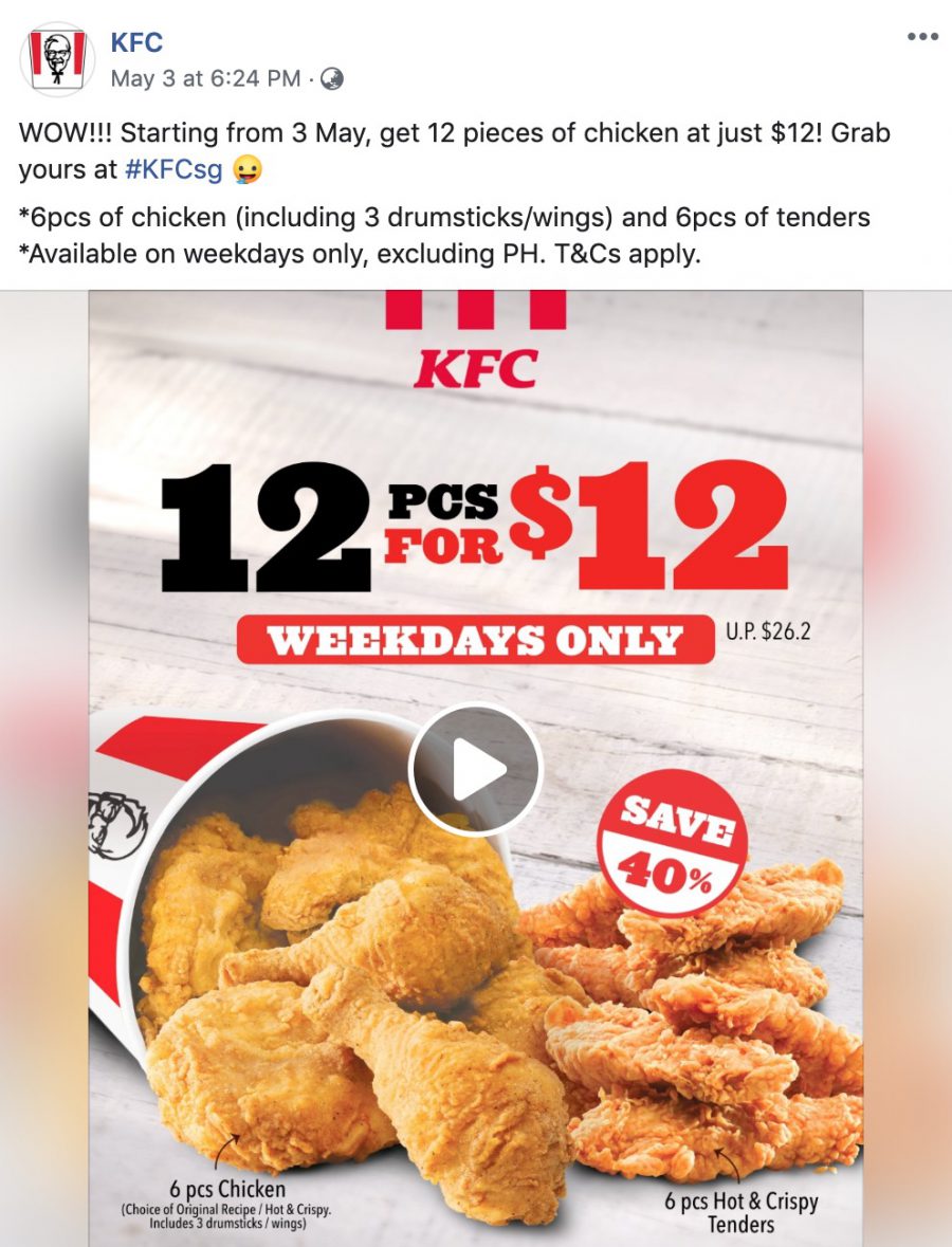 Save 57 With KFC S pore s 12pc Chicken For Only 12 Weekday Offer save-57-with-kfc-s-pore-s-12pc-chicken-for-only-12-weekday-offer