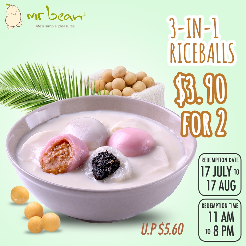 Here's how to redeem 2 bowls of 3-in-1 Riceballs for $3.90 at Mr Bean ...