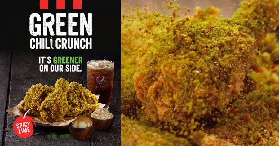 KFC Malaysia Has New Green Chilli Crunch Covered With Green Parsley ...