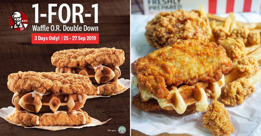 KFC S'pore new Waffle Double Down is getting a 1-for-1 offer this week ...