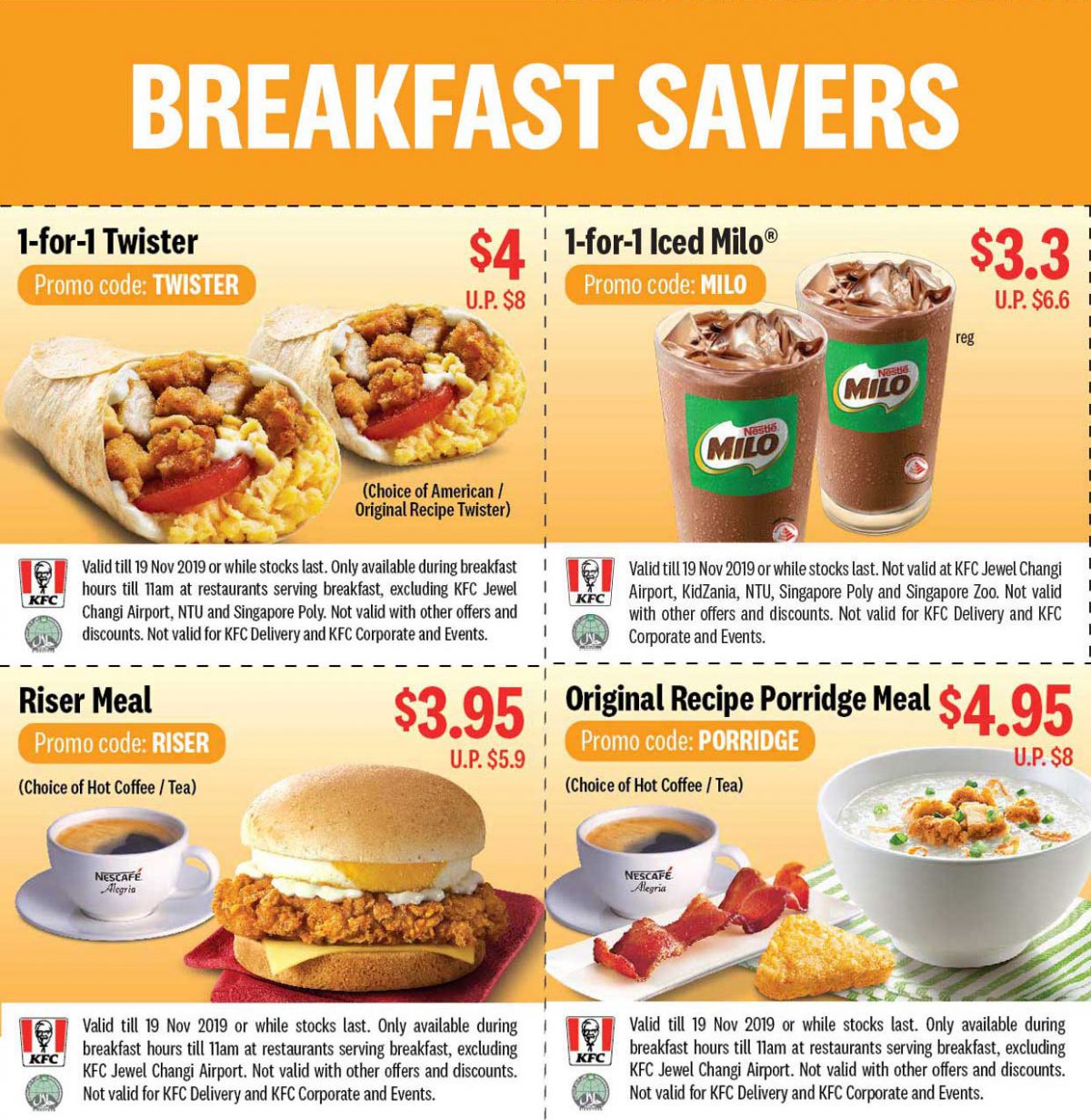 KFC S'pore releases new Discount Coupons with savings up to $23 valid ...