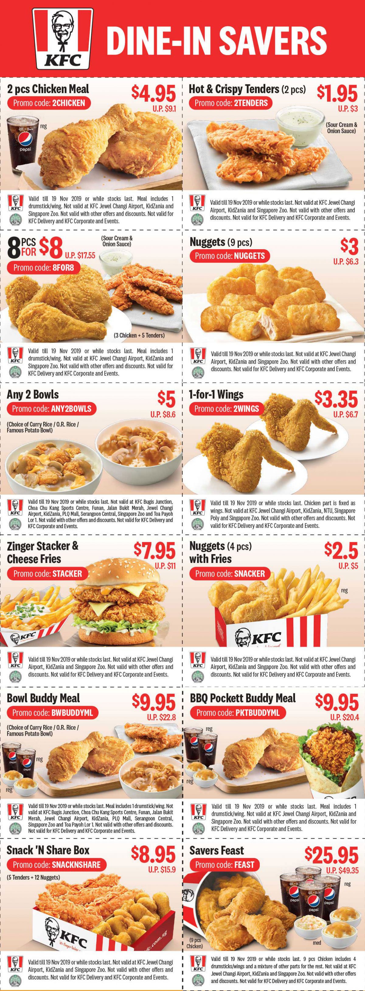 KFC S'pore releases new Discount Coupons with savings up to $23 valid ...