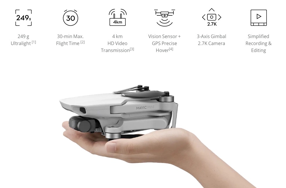 DJI releases new Mavic Mini drone that weighs only 250g. It also has a ...